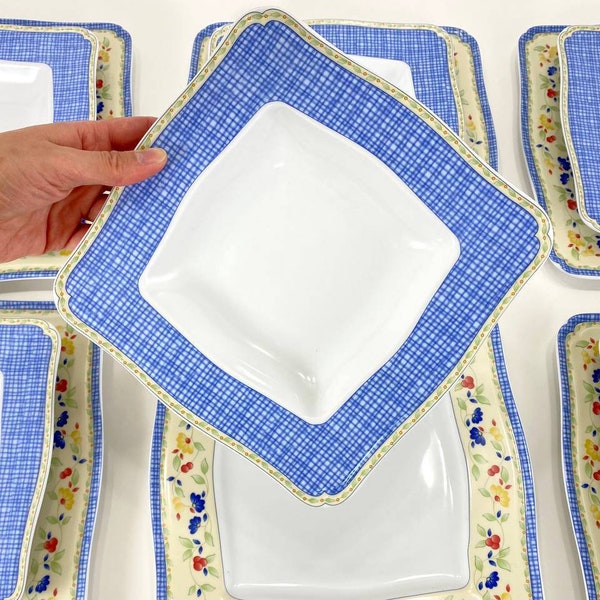 Blue and White Square Plates - Etsy