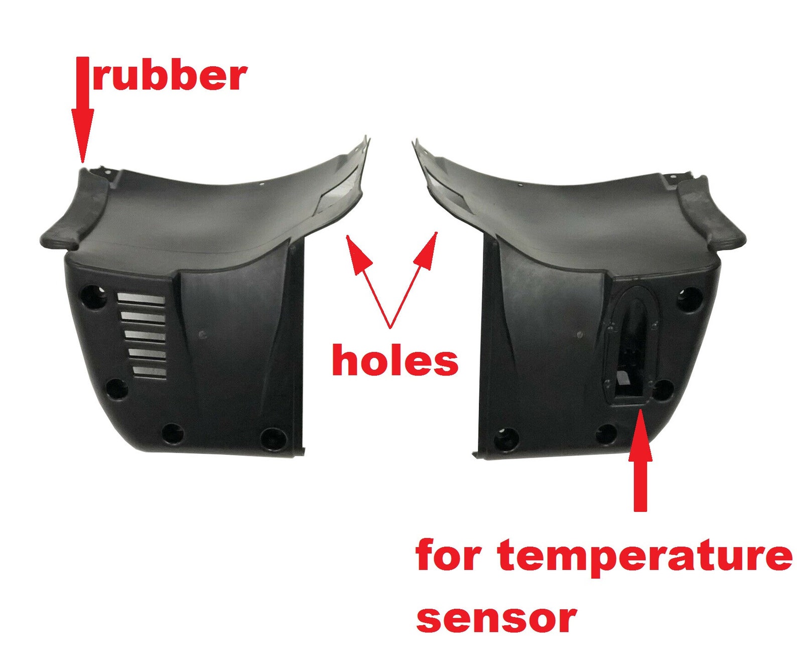 BMW E39 M5 L+R Pp Plastic Front M Bumper SPLASH PANEL Pork Chops Splash ...