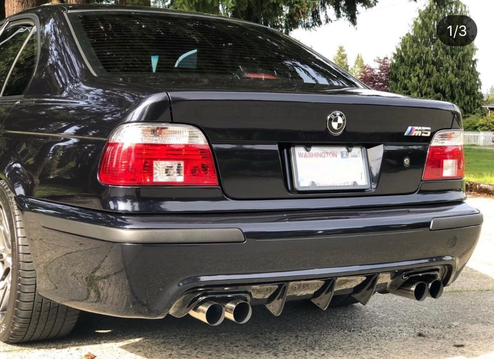 BMW E39 Rear Bumper Diffuser Lip Splitter M5 HM LIP Spoiler Bumper Pad ...