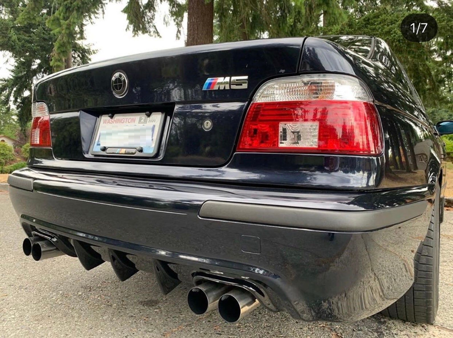 BMW E39 Rear Bumper Diffuser Lip Splitter M5 HM LIP Spoiler Bumper Pad ...