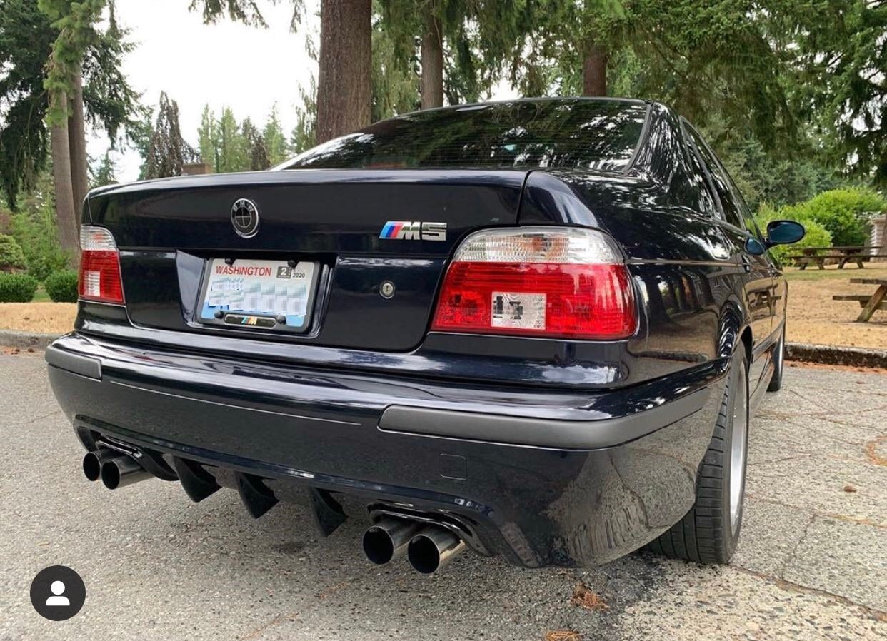 BMW E39 Rear Bumper Diffuser Lip Splitter M5 HM LIP Spoiler Bumper Pad ...