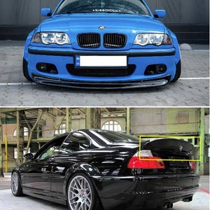 BMW E46 M-tech 2 Front Bumper Lip Splitter Spoiler + Trunk CSL Spoiler ...