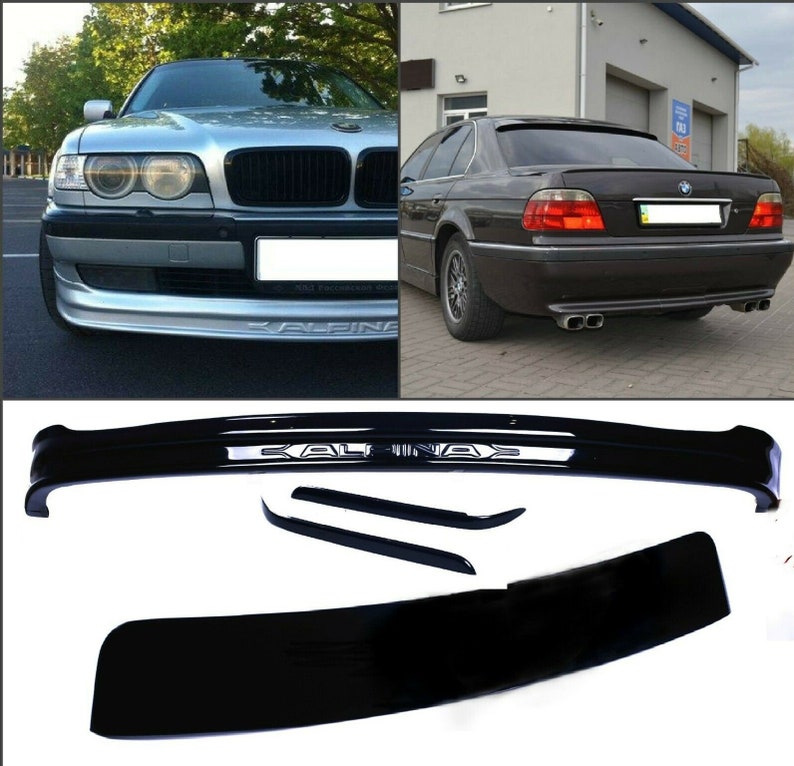 Bmw E38 Alpina Front Bumper Lip Spoiler for Window Headlights Pads 3pc ...