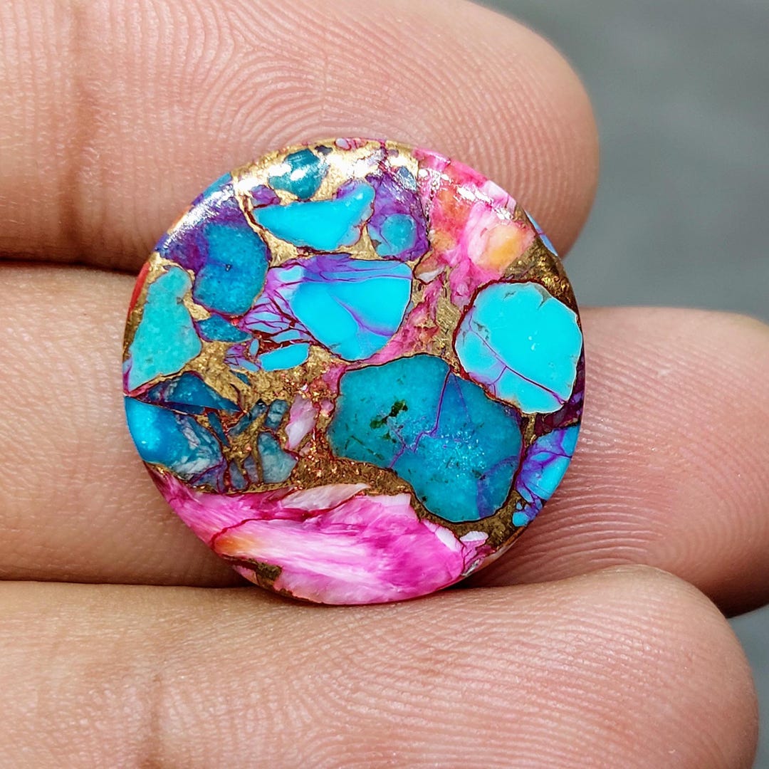 Pink Spiny Oyster Turquoise, Round Shape Arizona Pink Spiny Oyster ...