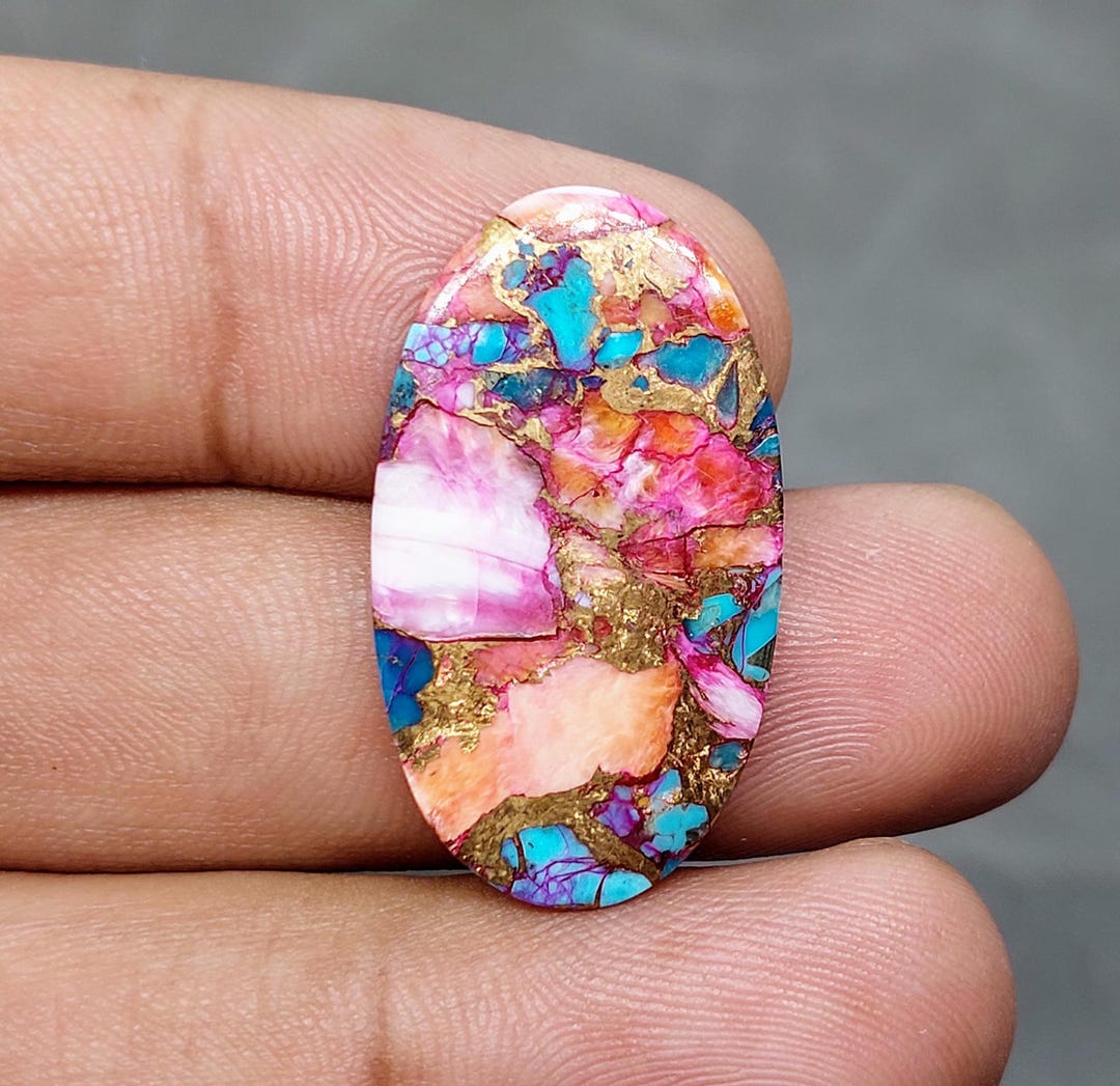 Pink Spiny Oyster Turquoise, Oval Shape Arizona Pink Spiny Oyster ...