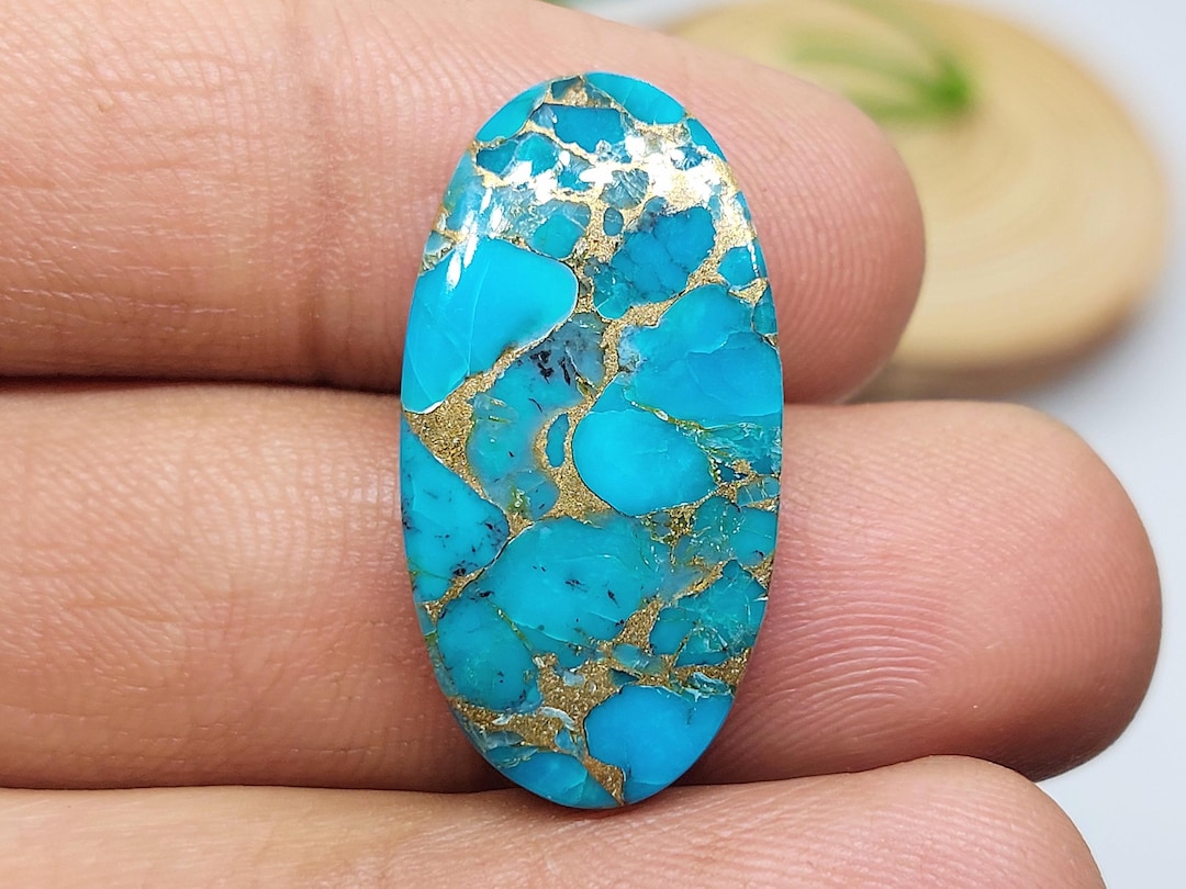 Blue Copper Mohave Turquoise, Blue Mohave Turquoise 19.50 Cts & 29 X 15 ...
