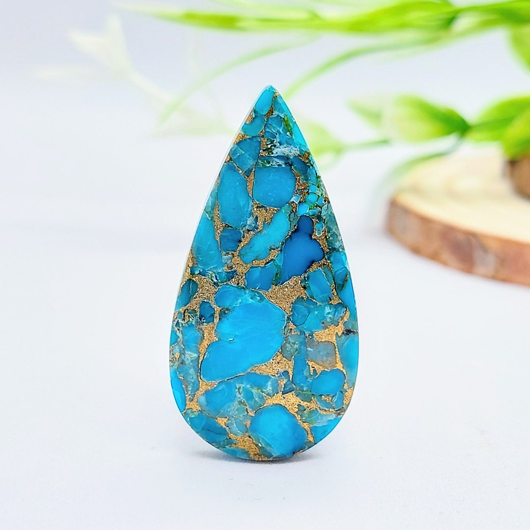 Blue Copper Mohave Turquoise, Blue Mohave Turquoise 18.45 Cts & 34 X 17 ...
