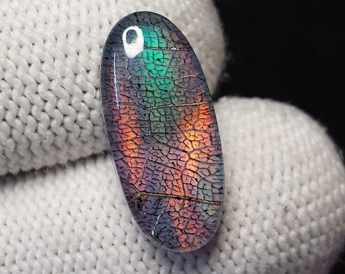 Natural Quartz With Bodhi Leaf Skeleton , Aurora Opal Doublet Cabochon ...
