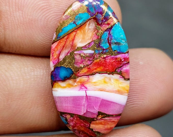Pink Spiny Oyster Turquoise, Oval Shape Arizona Pink Spiny Oyster ...
