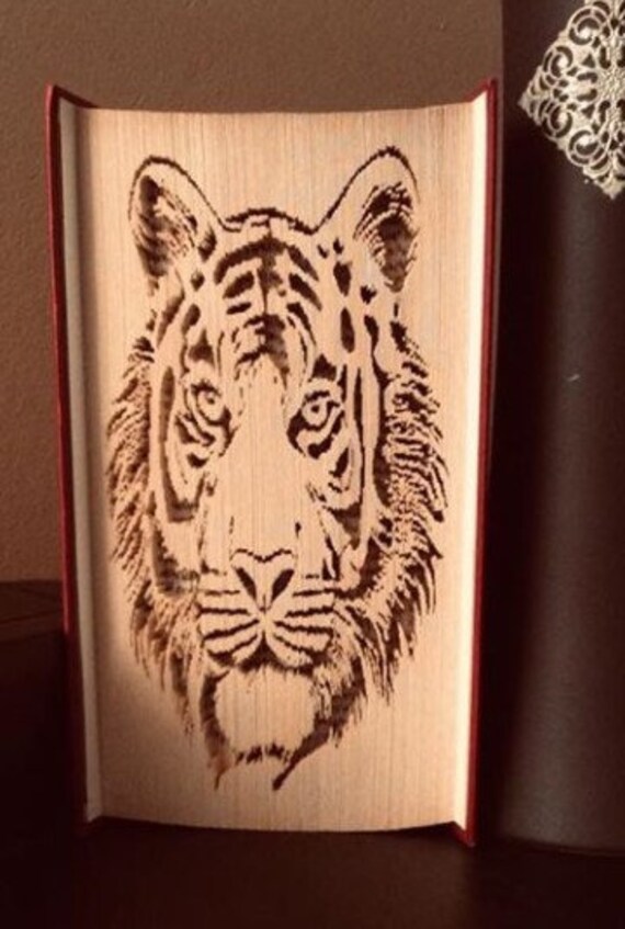 Tiger Face 8 Book Folding Pattern Exotic Animals Thank | Etsy