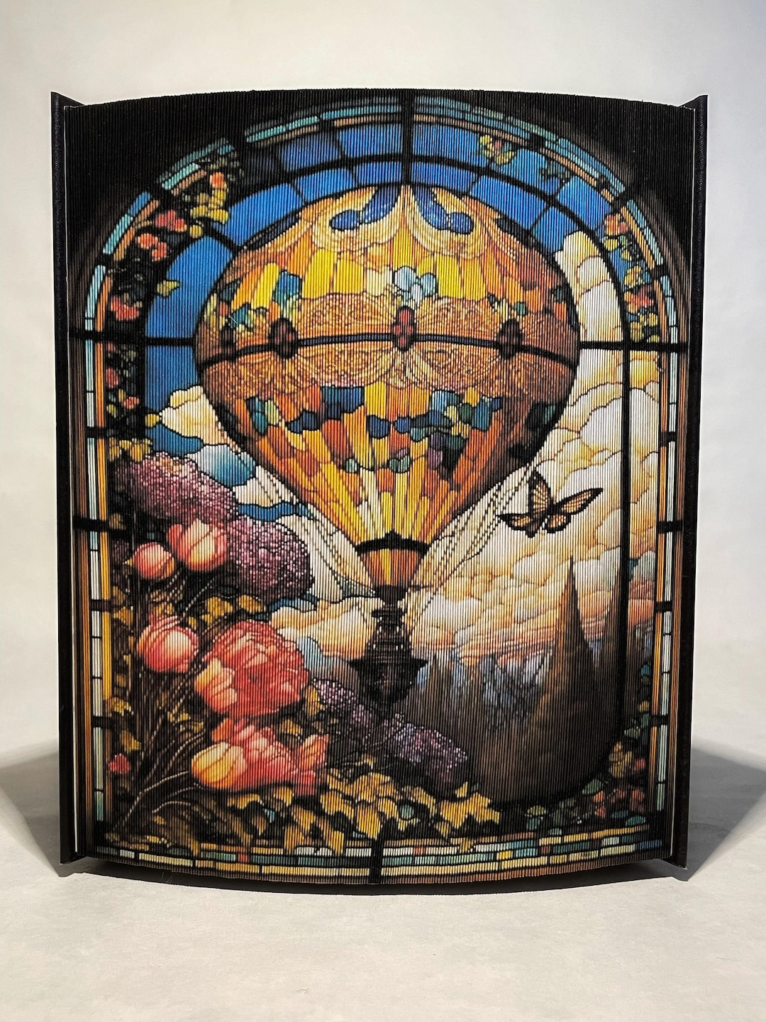 Stained Glass Hot Air Balloon Photo Strip Pattern, Fore-edge Book Art ...