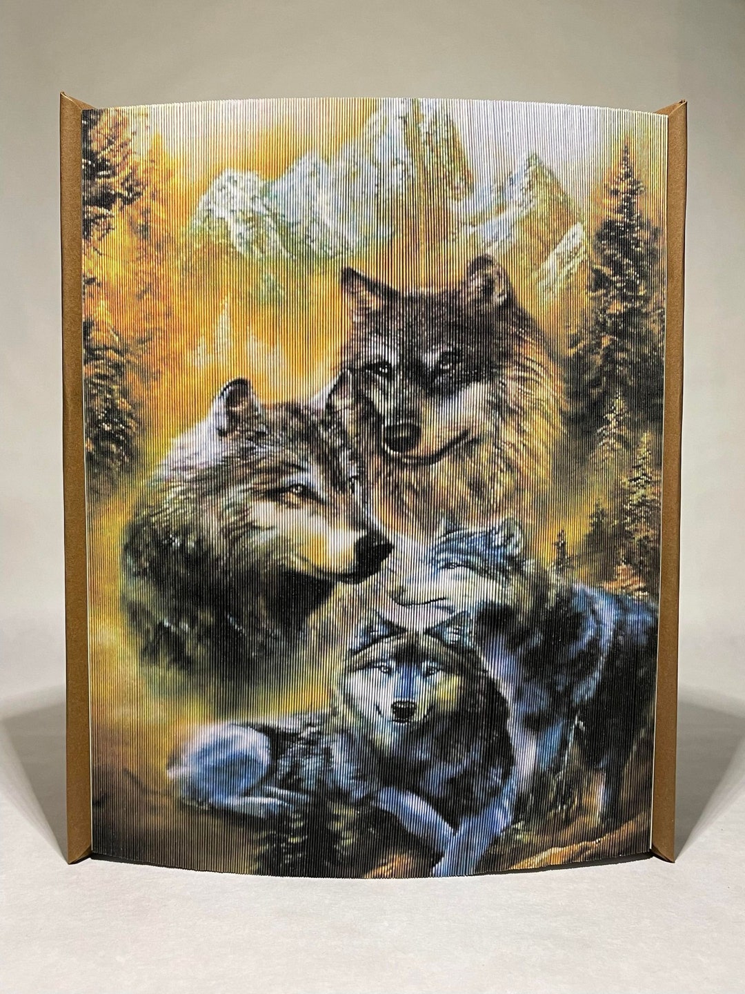 Wolf Family Photo Strip Pattern, Fore-edge Book Art, Wolves, Animals ...