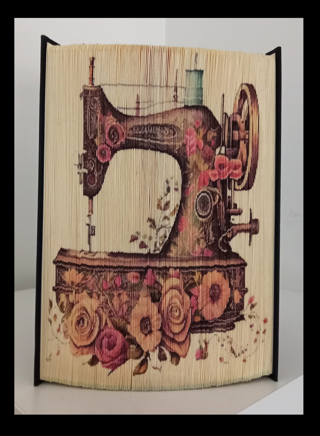 Bronze Antique Sewing Machine Photo Strip Pattern, Fore-edge Book Art ...