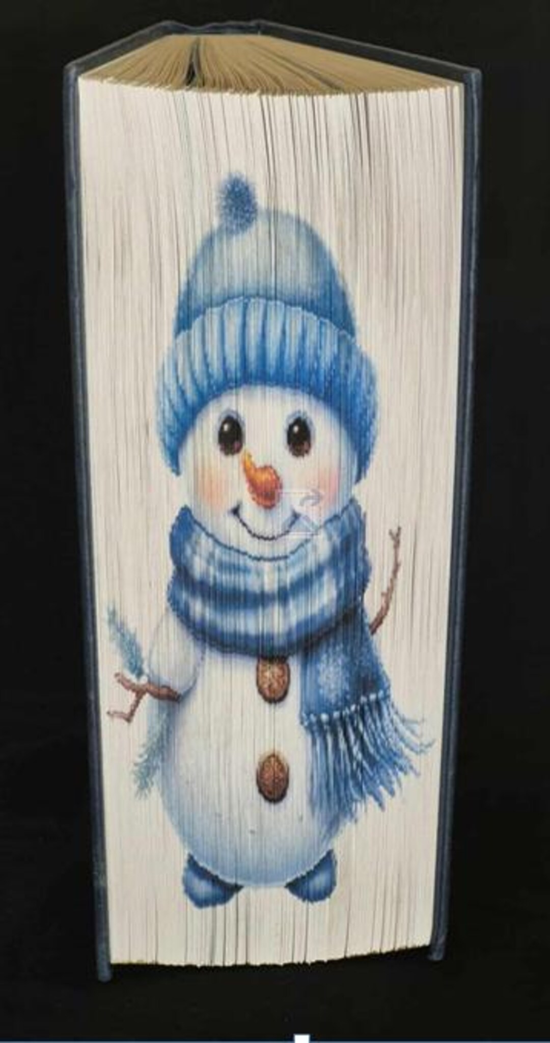 Snowman 5 Photo Strip Pattern, Fore-edge Book Art, Christmas Decor ...