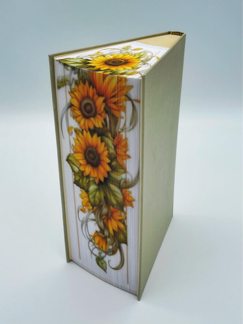 1 Sunflowers With Flowers Split Photo Strip Pattern, Fore-edge Book Art ...