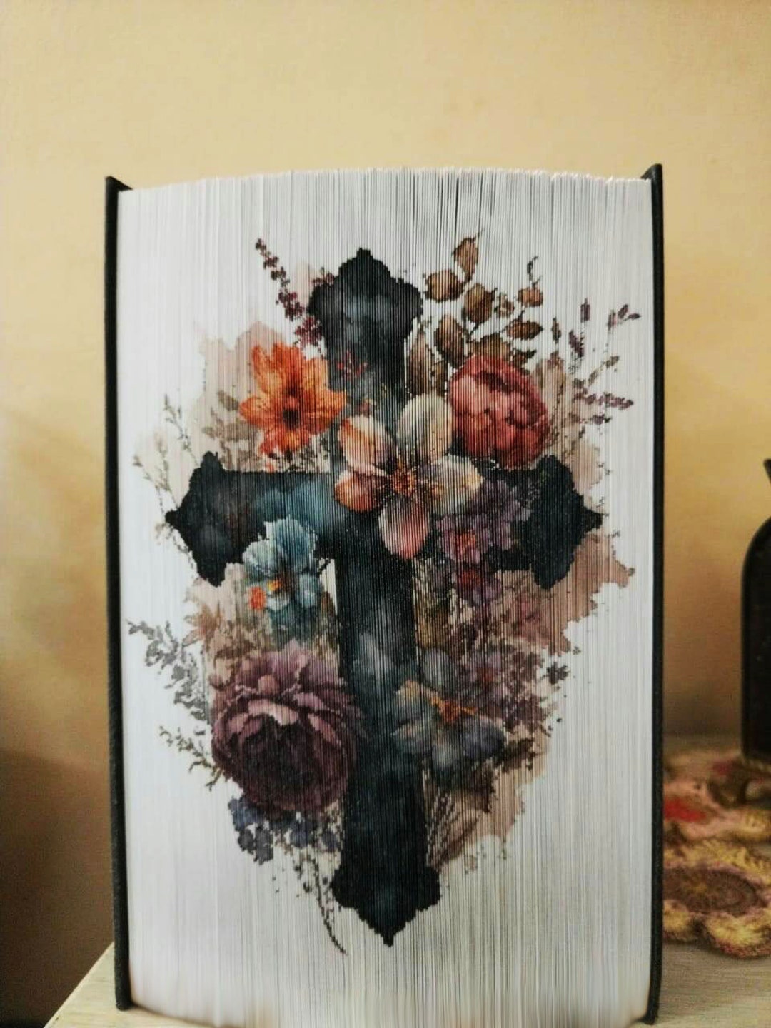 Cross 1 With Flowers Photo Strip Pattern, Fore-edge Book Art, Religious ...