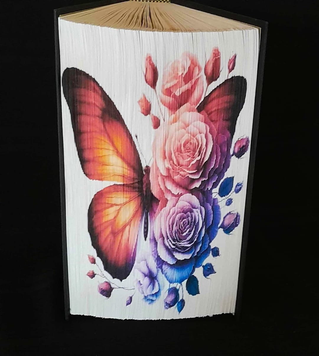 Floral Butterfly 32 Photo Strip Pattern, Fore-edge Book Art, Birthday ...