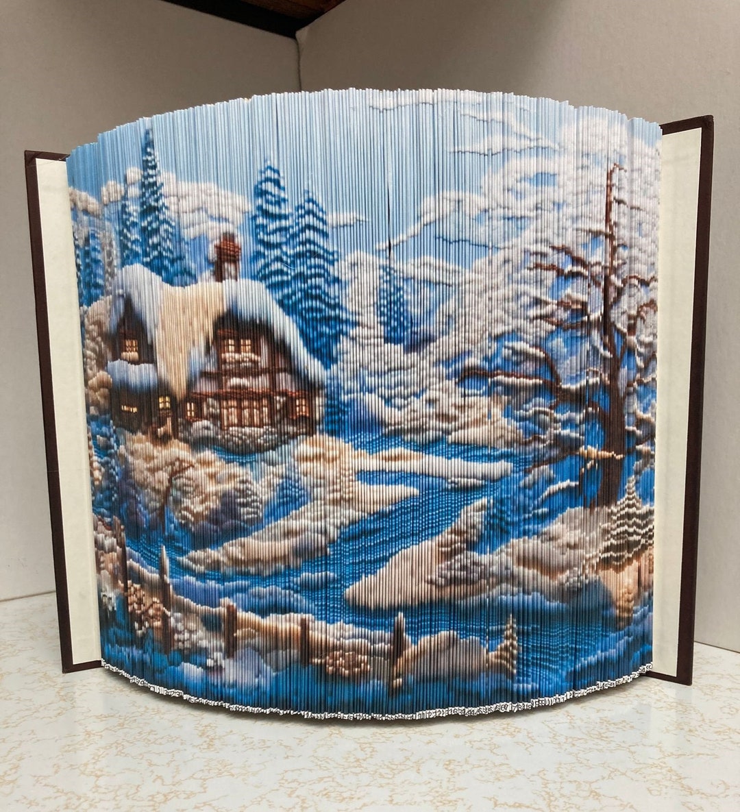Christmas Winter Village 2 Photo Strip Pattern, Fore-edge Book Art ...