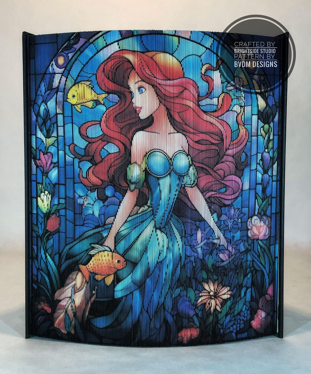 Little Mermaids 12 Stained Glass Photo Strip Pattern, Fore-edge Book ...