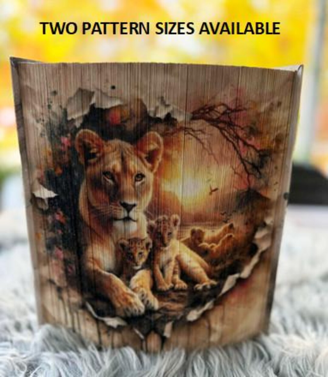 African Lioness With Cubs TP1 Photo Strip Pattern, Fore Edge Book Art ...