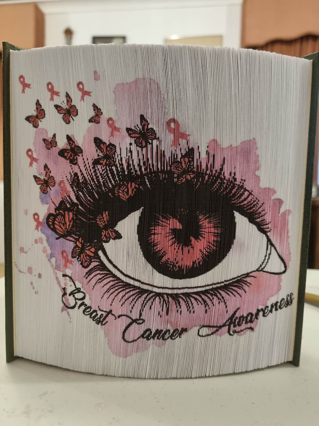 Breast Cancer Awareness Eye Photo Strip Pattern, Fore-edge Book Art ...