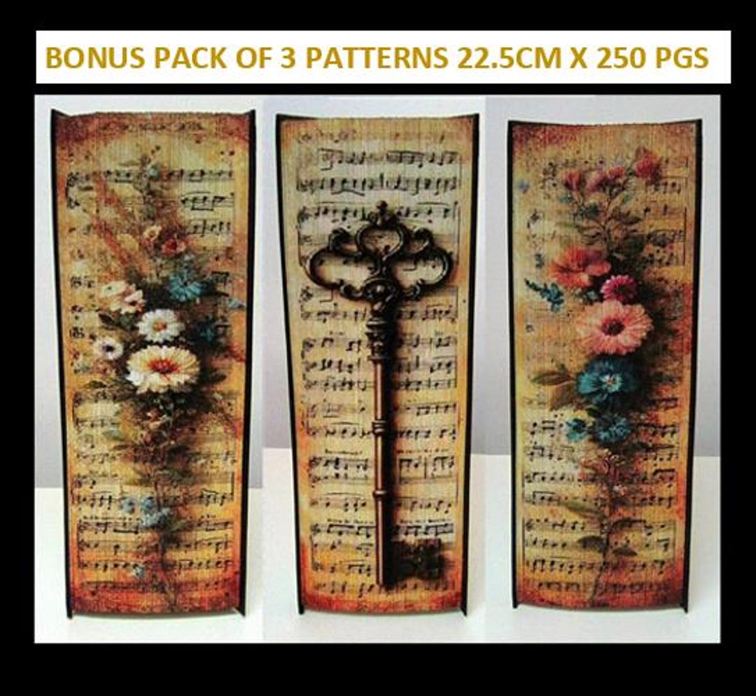 Music 1-2-3 Bonus BUNDLE Photo Strip Patterns, Fore-edge Book Art ...