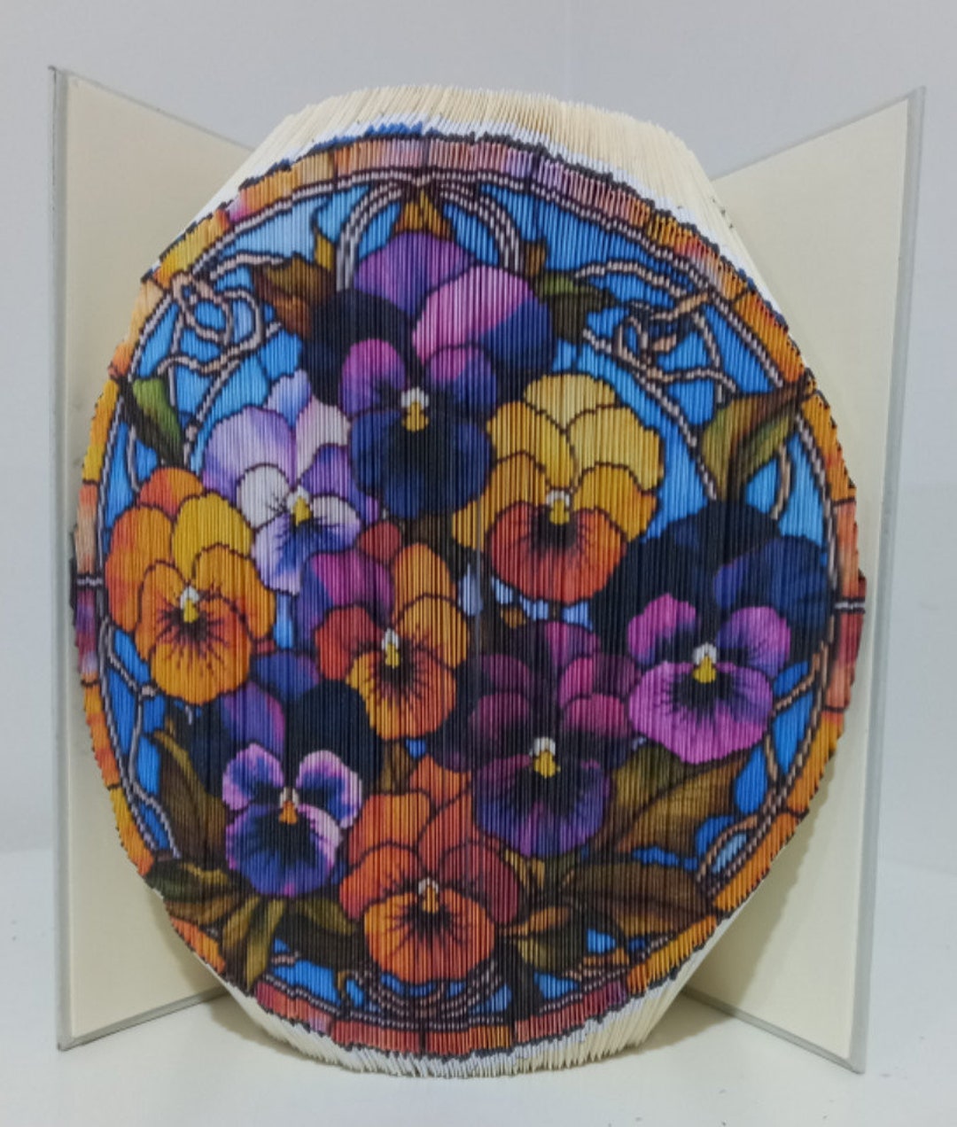 Stained Glass Pansy Patch 1 Photo Strip Pattern, Fore-edge Book Art ...