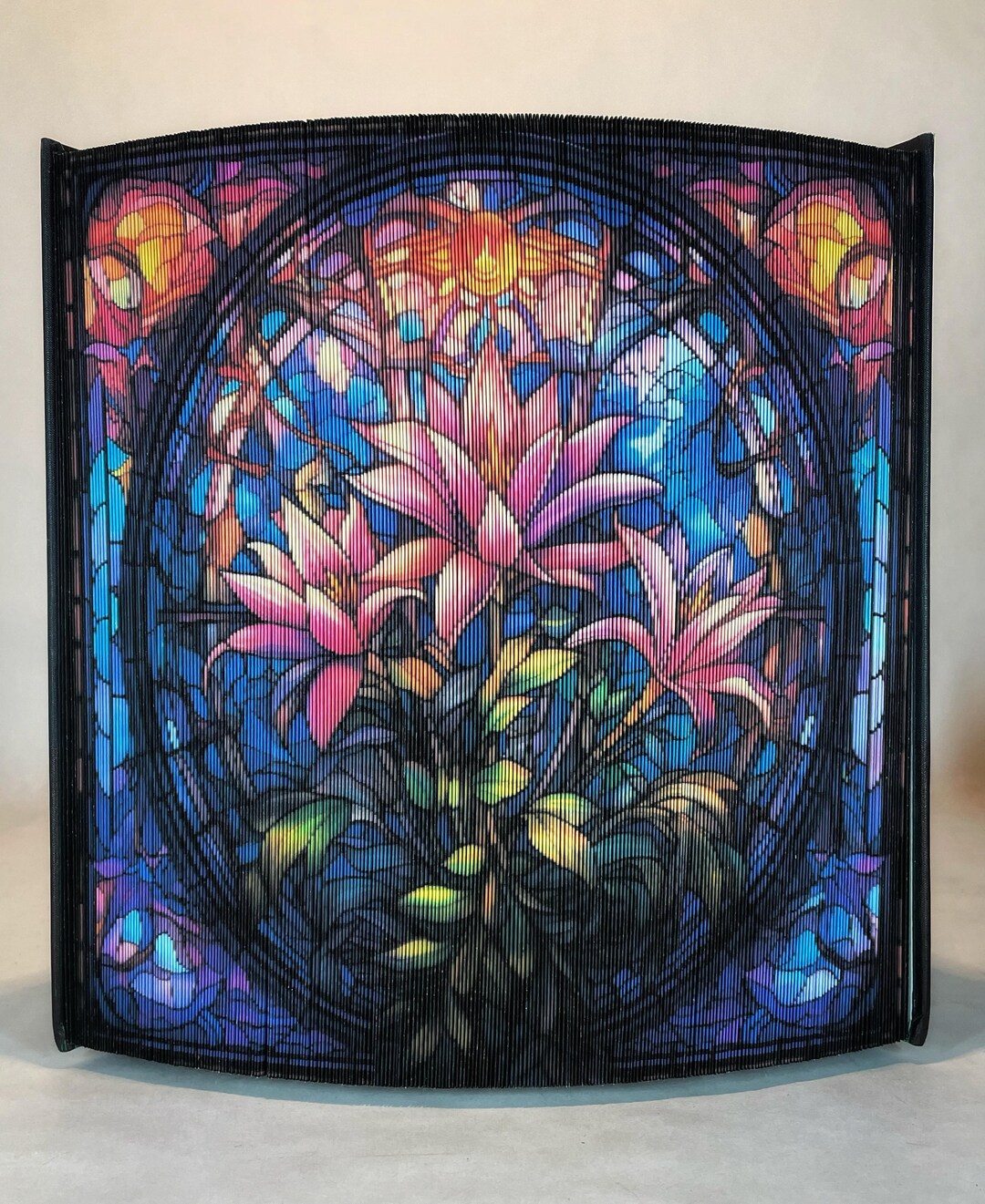 Flowers Floral 32 Stained Glass Photo Strip Pattern, Fore-edge Book Art ...