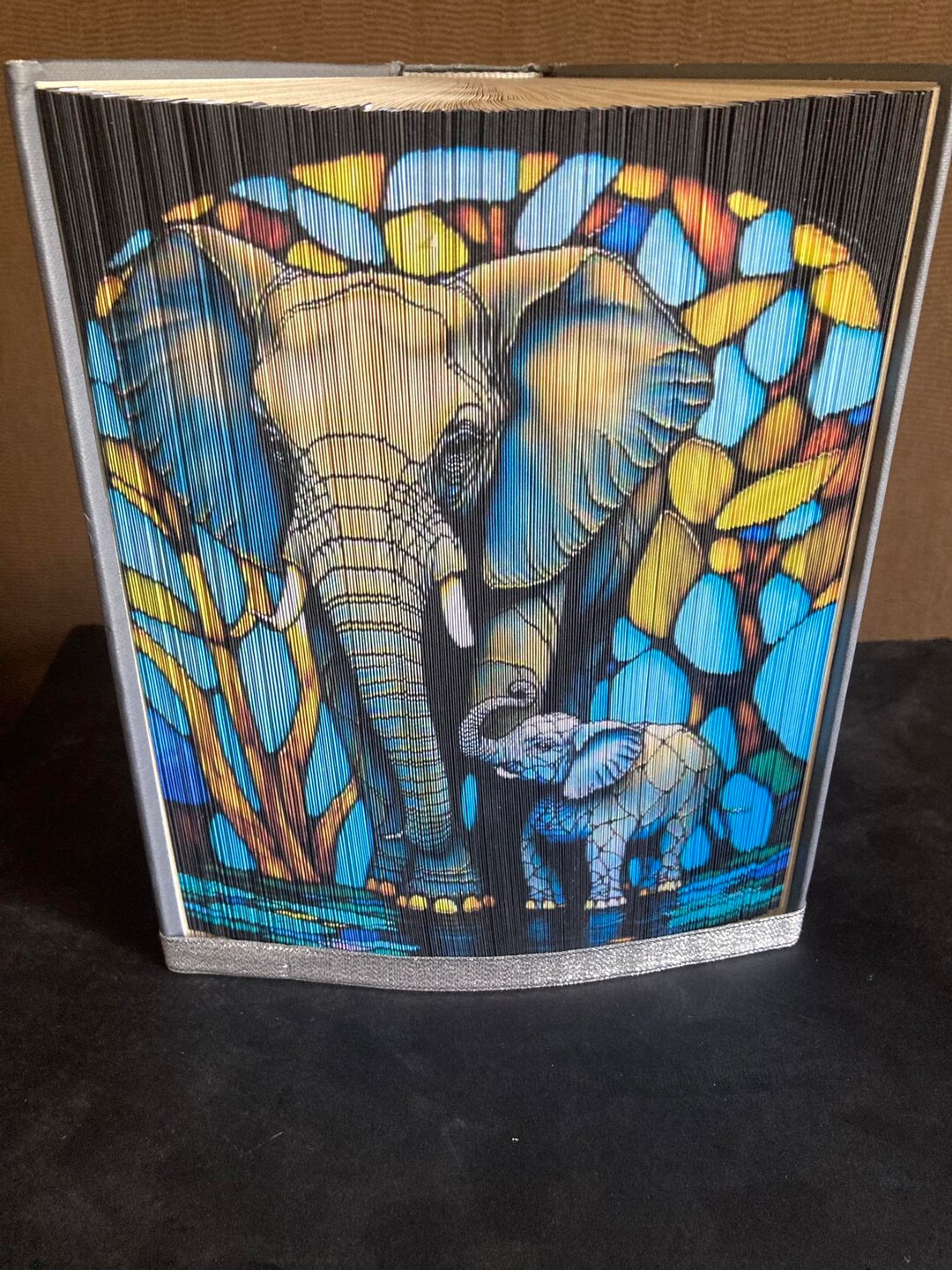 Stained Glass Elephant 2 Photo Strip Pattern, Fore-edge Book Art ...
