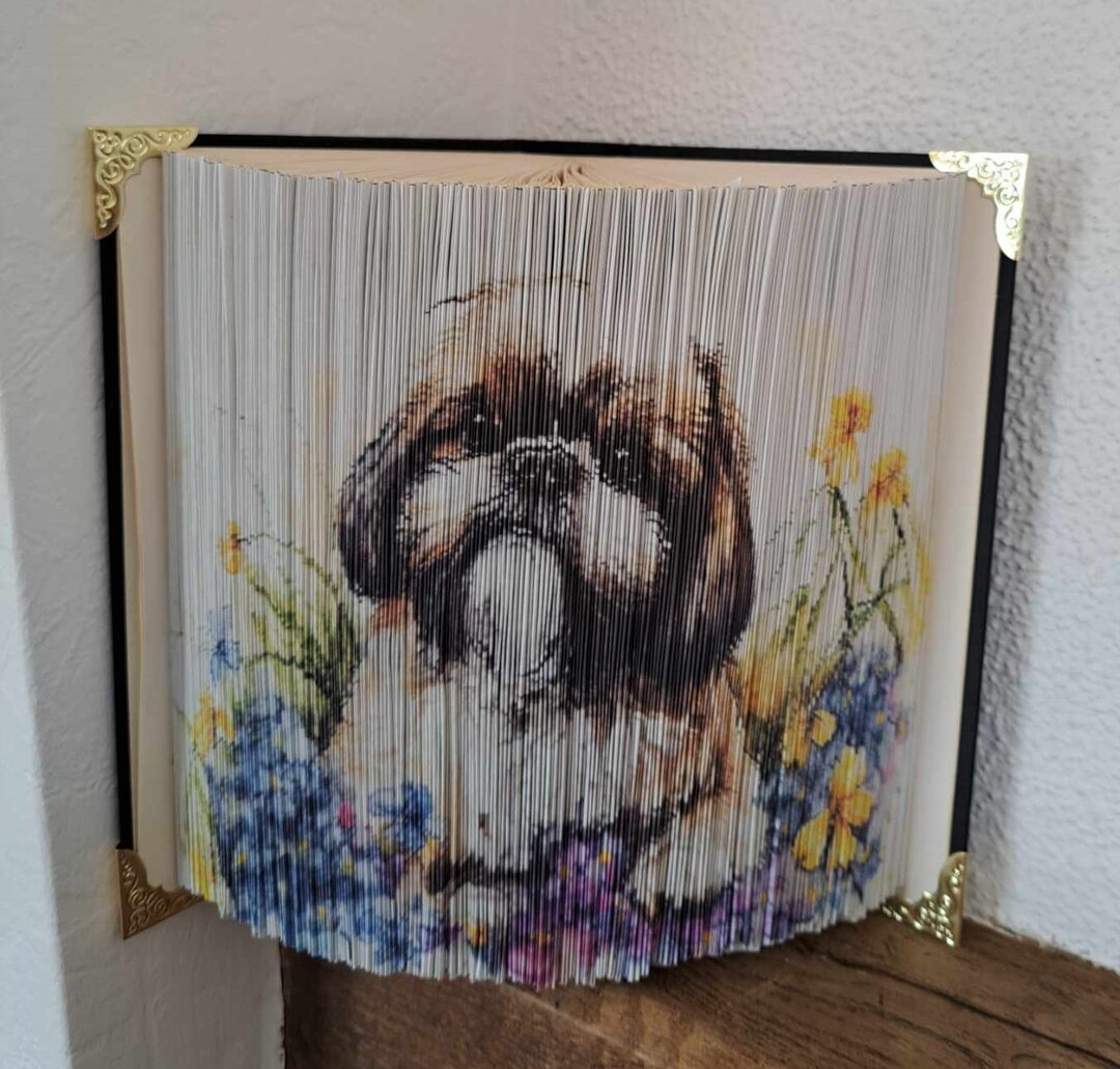 Cute Pup in Watercolors Photo Strip Pattern, Fore-edge Book Art ...