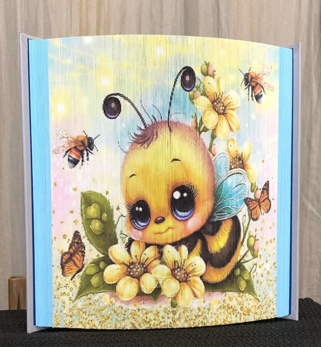 Cute Bee in Watercolors Photo Strip Pattern, Fore-edge Book Art ...