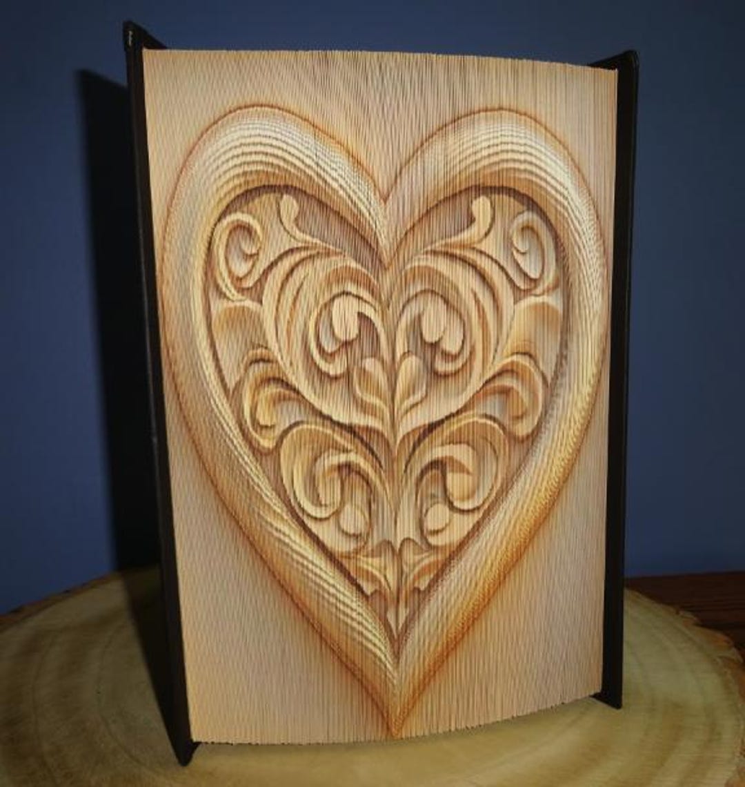 Heart Engraving 4 Photo Strip Pattern, Fore-edge Book Art, Birthday ...