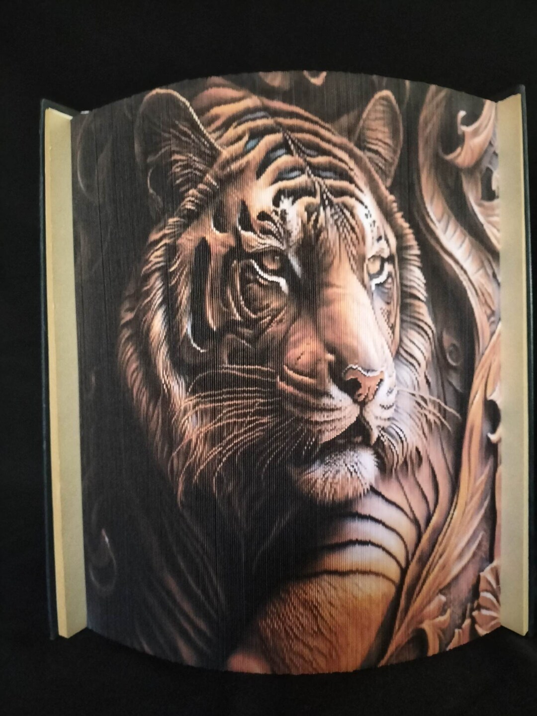 Tooled Leather Tiger Photo Strip Pattern, Fore-edge Book Art, Tiger - Etsy