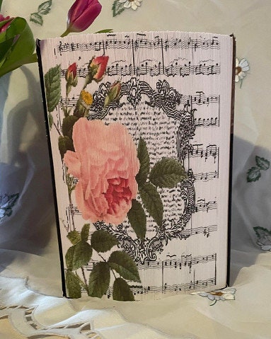 Pink Rose Sheet Music Photo Strip Pattern, Fore-edge Book Art, Music ...