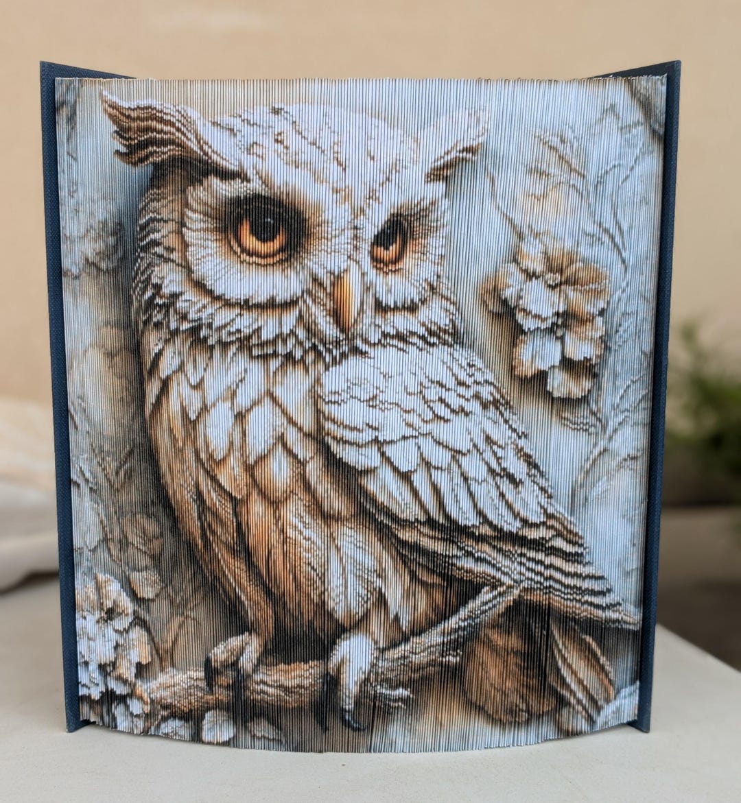 Owl Engraving 2 Photo Strip Pattern, Fore-edge Book Art, Birthday ...