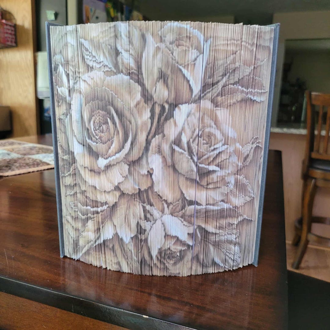 Roses Engraving 4 Photo Strip Pattern, Fore-edge Book Art, Birthday ...