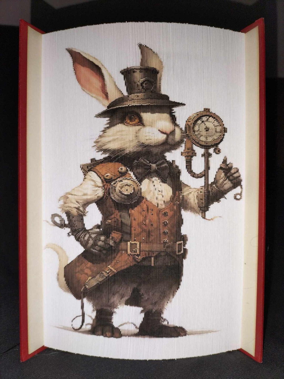 Steampunk Bunny 8 Photo Strip Pattern, Fore-edge Book Art, Steampunk ...