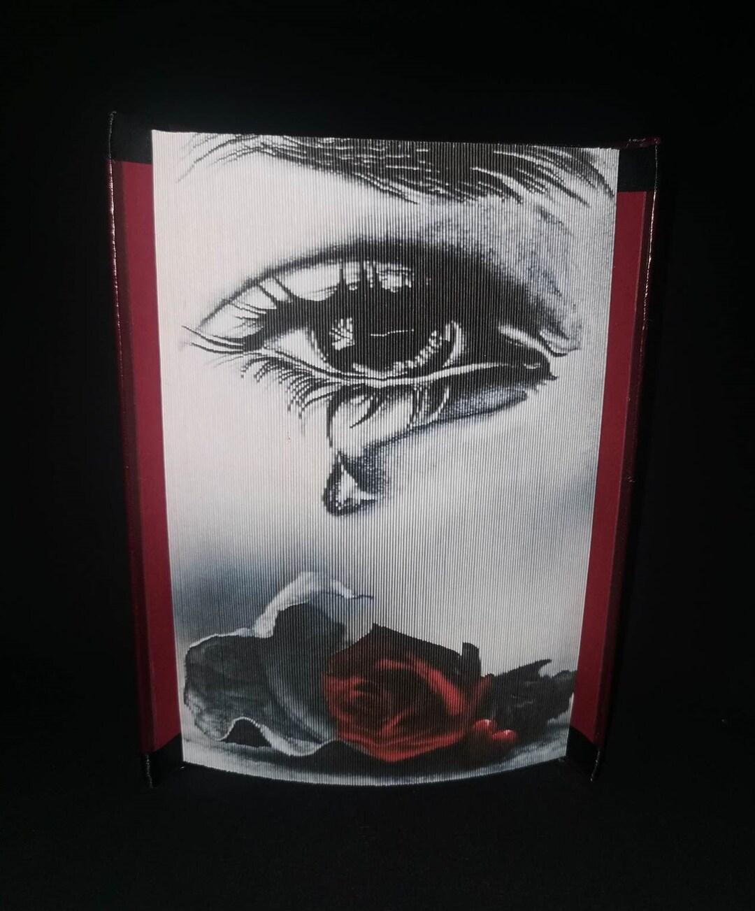 Tear Drop and Rose Photo Strip Pattern, Fore-edge Book Art, Rose, Art ...