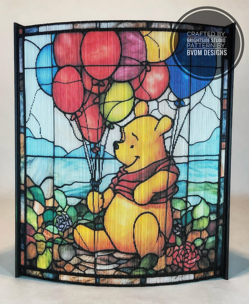 Winnie the Pooh Stained Glass Photo Strip Pattern, Fore-edge Book Art ...