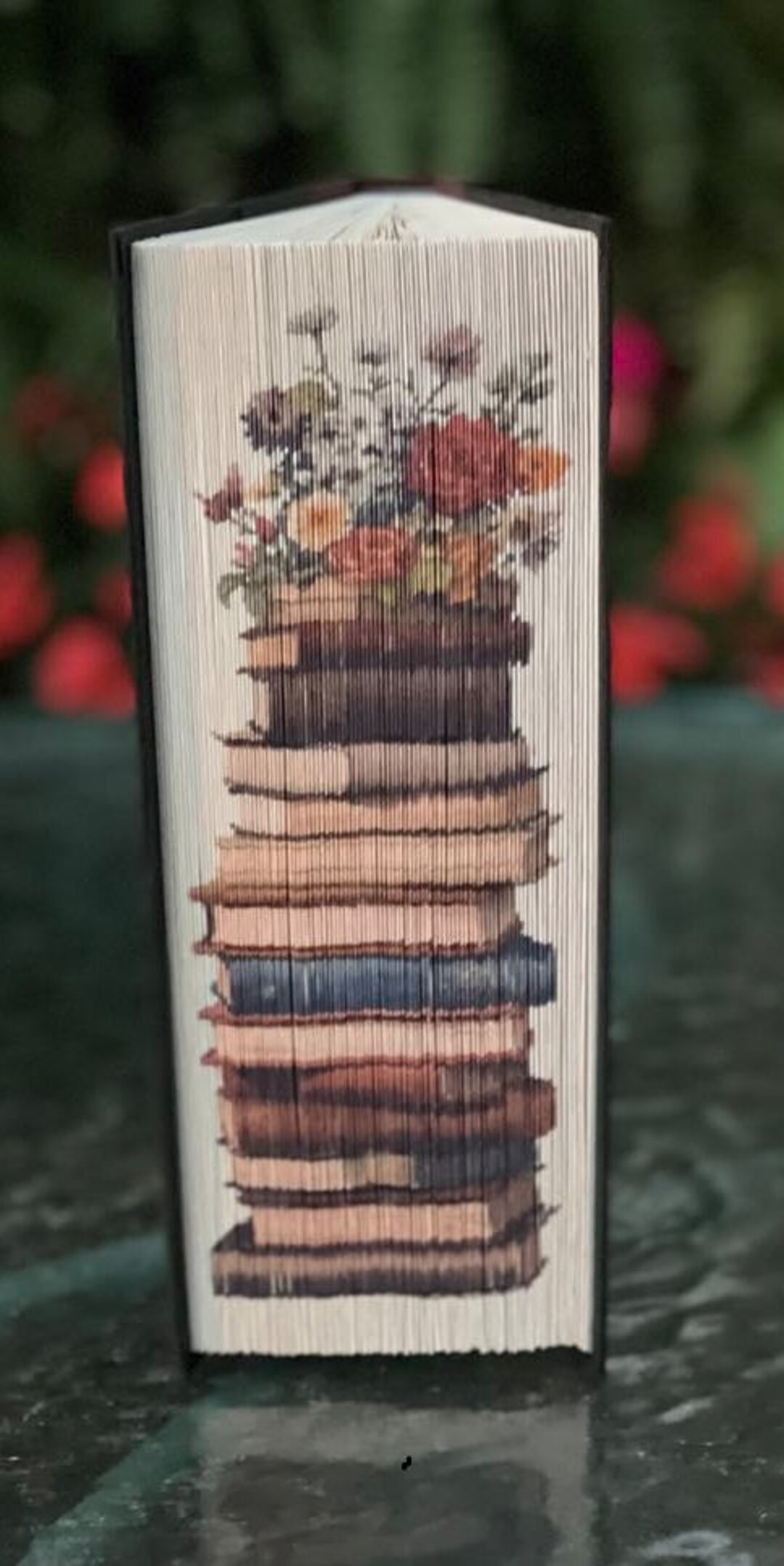 Vintage Floral Stack of Books Photo Strip Pattern, Fore-edge Book Art ...