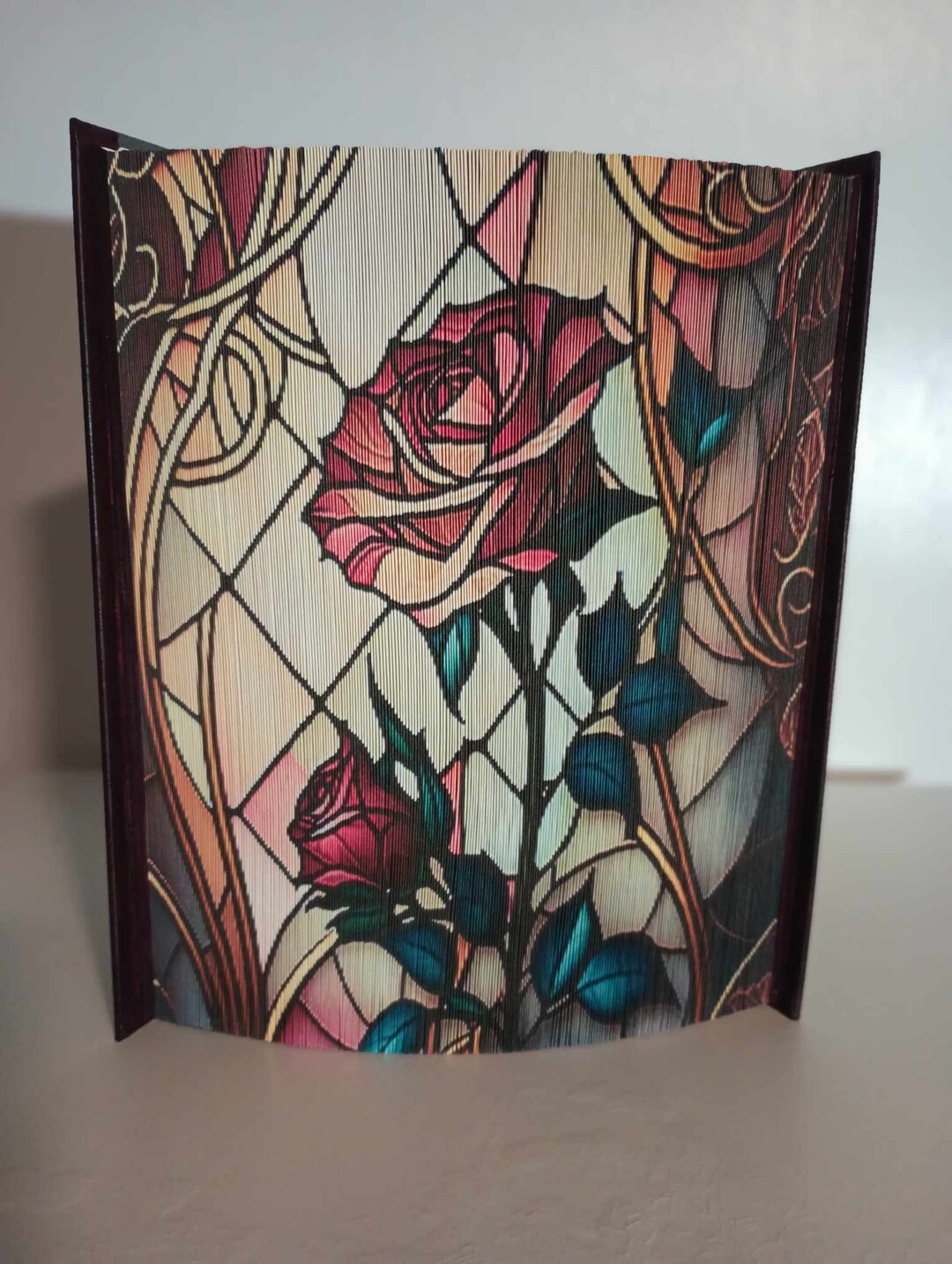 Rose in Stained Glass TUM 31a Photo Strip Pattern, Fore-edge Book Art ...