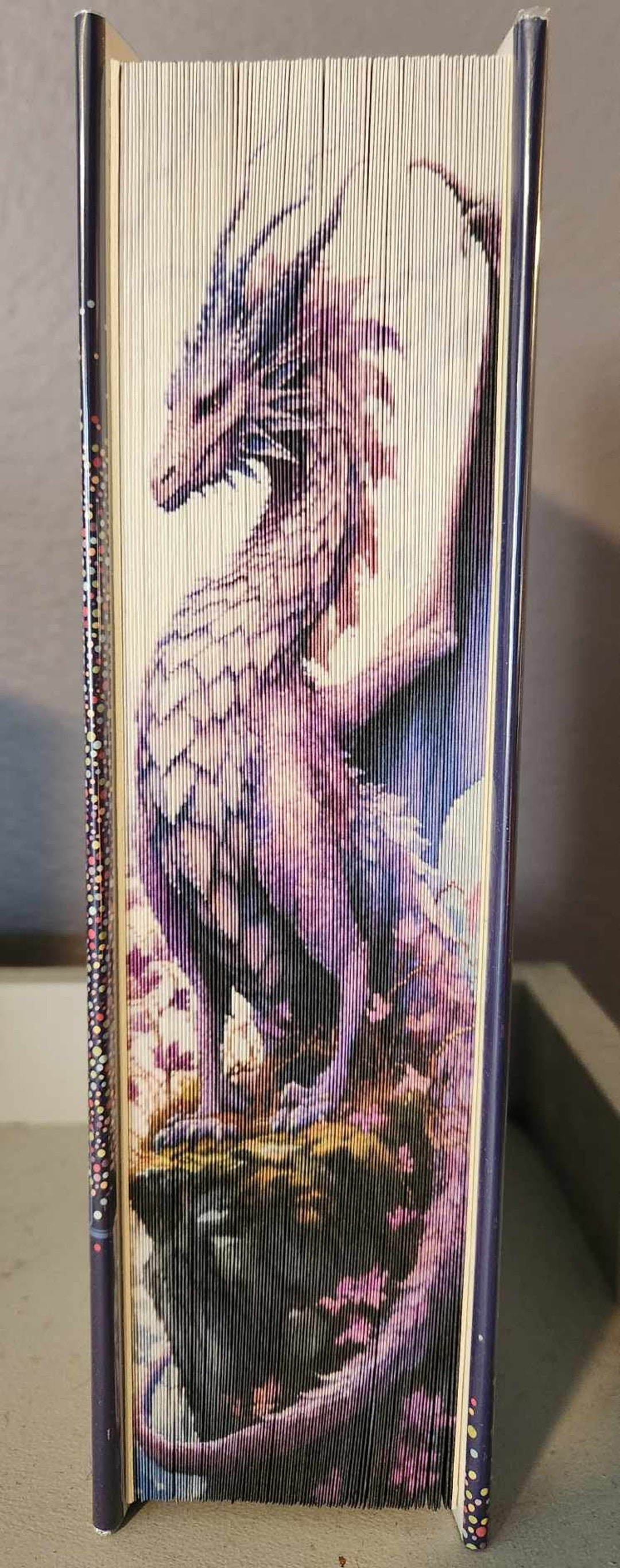 6 Dragon Watercolor Narrow Photo Strip Pattern, Fore-edge Book Art ...