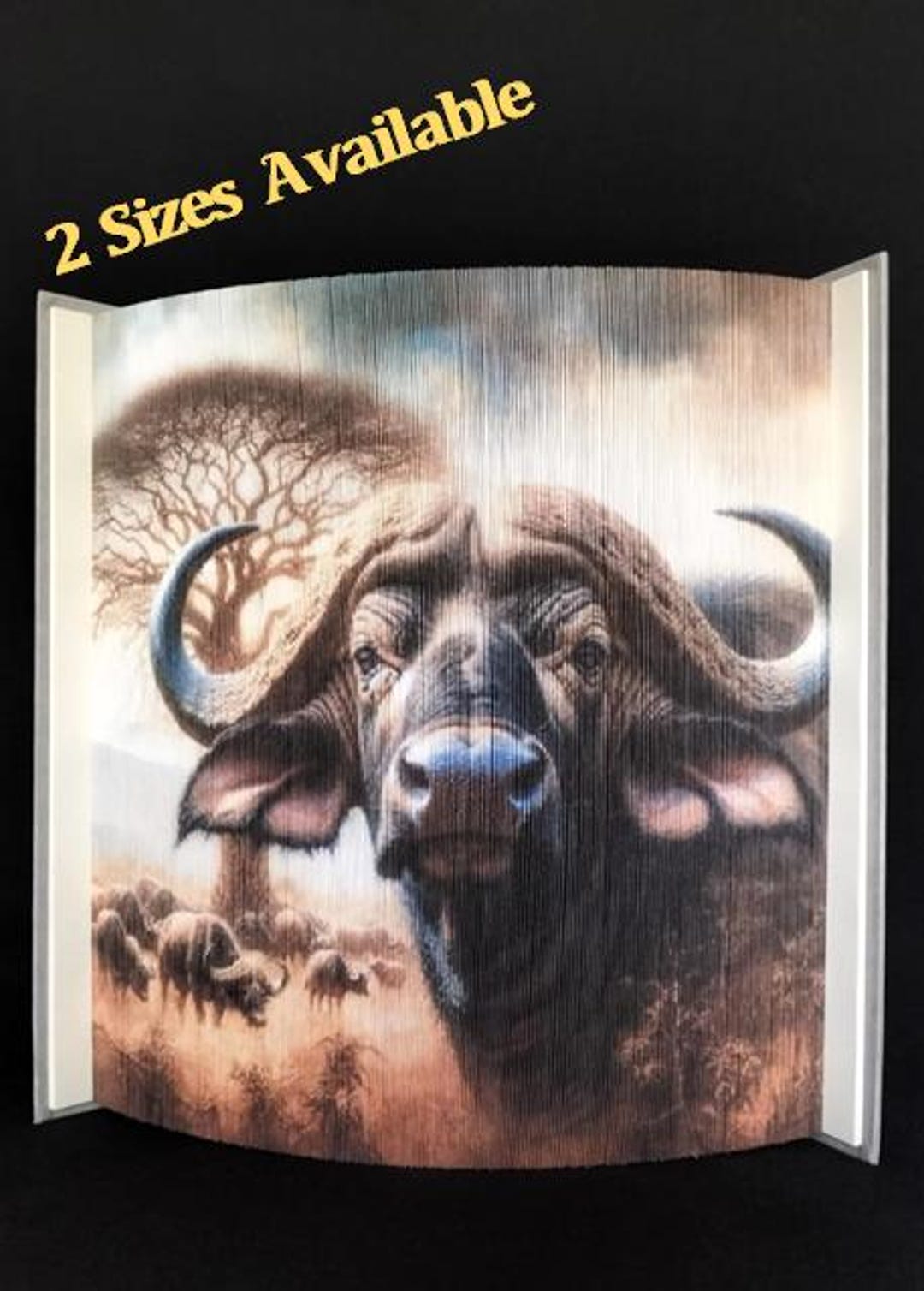 African Water Buffalo 1 Photo Strip Pattern TWO Sizes, Fore-edge Book ...