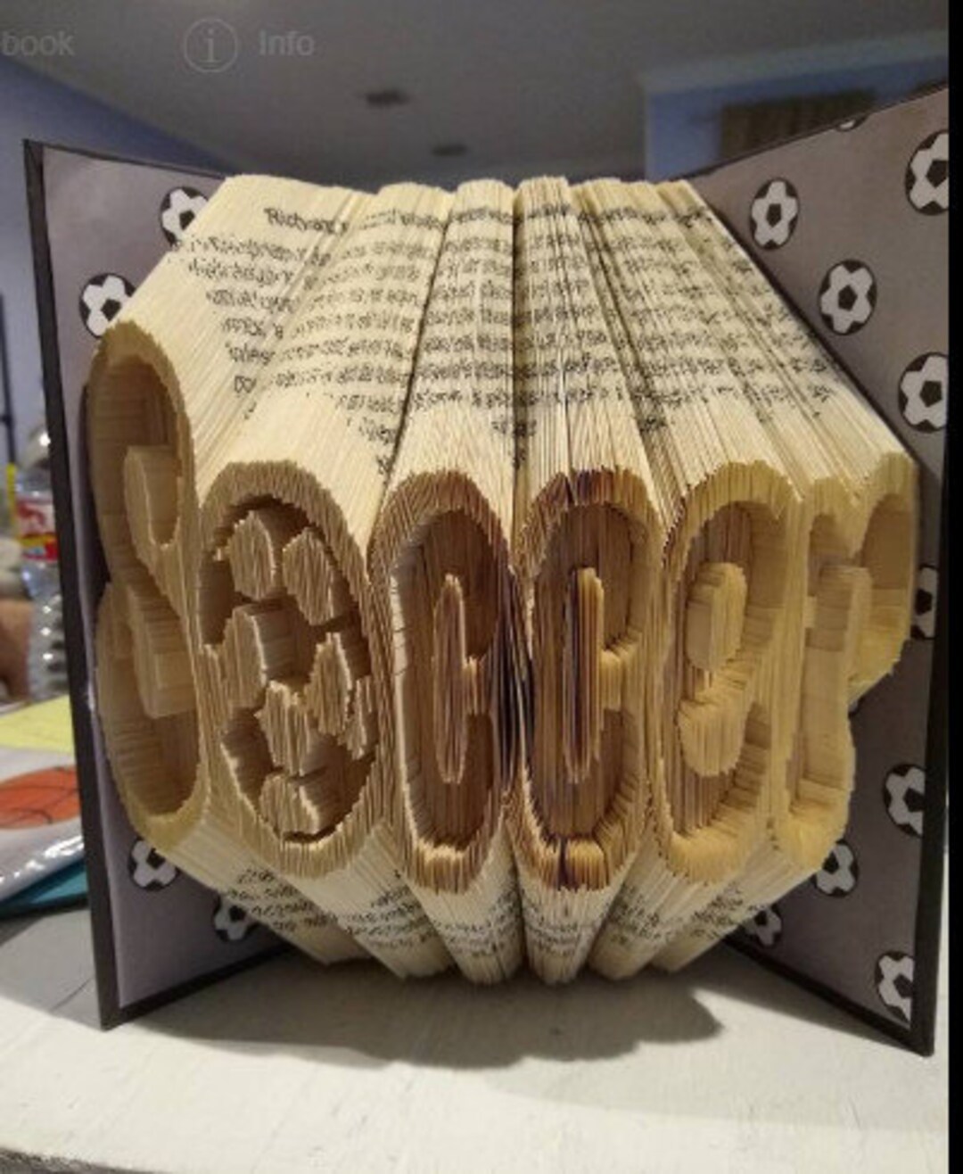 Soccer Book Folding Pattern, Birthday, Thank You, Coaches Gift, Centerpiece, Reception Desk ...