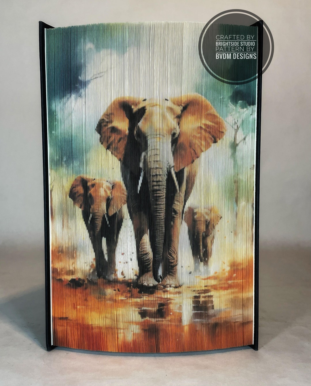 African Animal 81 - Elephant - Photo Strip Pattern, Fore-edge Book Art ...