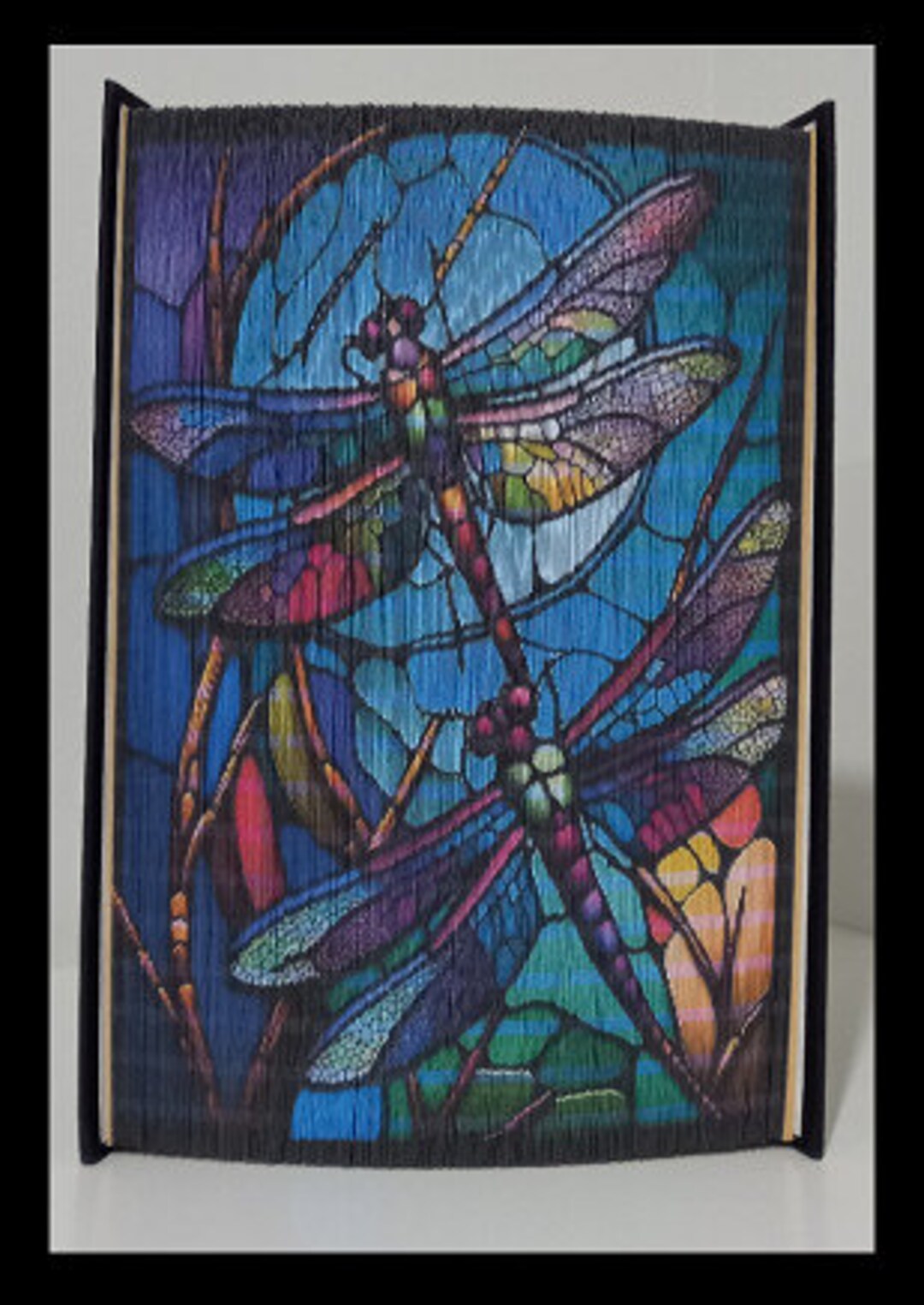 Stained Glass Dragonflies 1 Photo Strip Pattern, Fore-edge Book Art ...