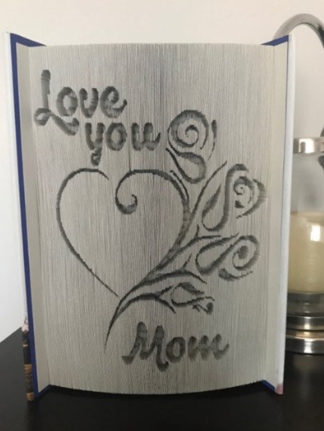 Love You Mom With Heart Pattern - Etsy
