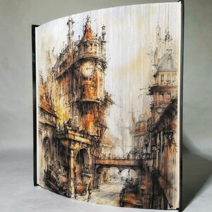 Steampunk City 5 Photo Strip Pattern, Fore-edge Book Art, Steampunk Art ...