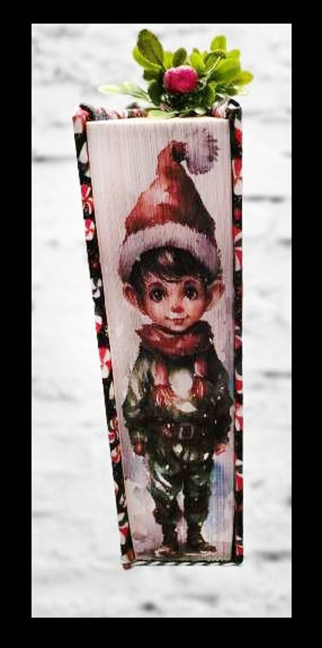 3 Narrow BK Elf Photo Strip Pattern, Fore-edge Book Art, Christmas Elf ...