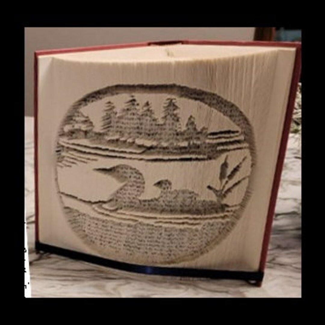 Loon in the Round Book Folding Pattern, Cut and Fold Pattern, Loon Duck ...